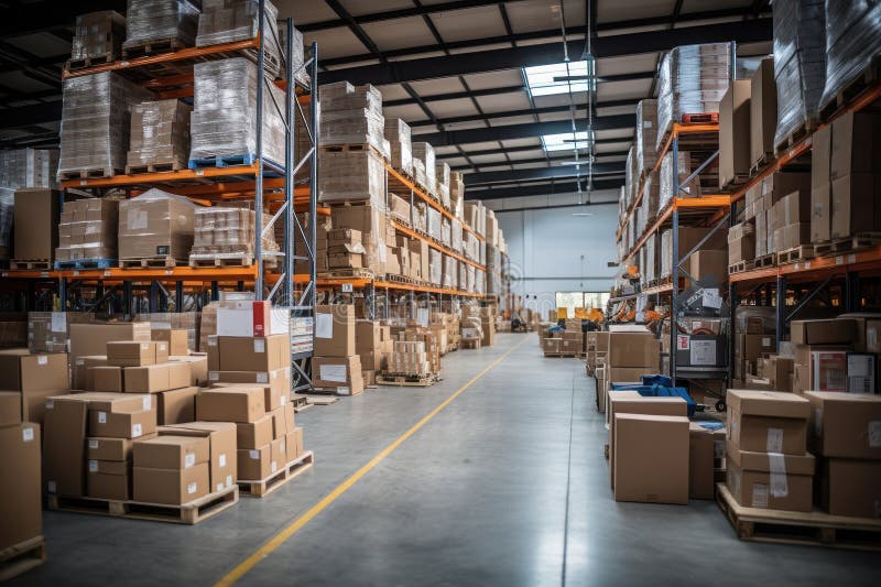 Retail Warehouse with Boxes Stock Photo - Image of warehouse, retail ...