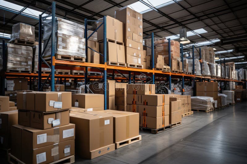 Retail Warehouse with Boxes Stock Photo - Image of storehouse, modern ...