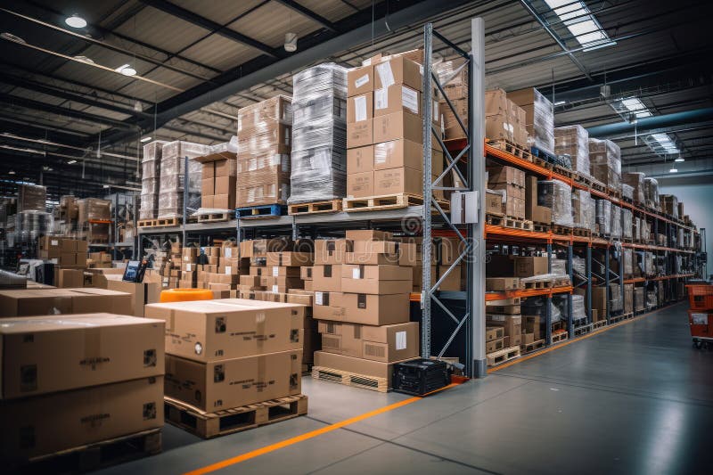 Retail Warehouse with Boxes Stock Image - Image of package, storehouse ...