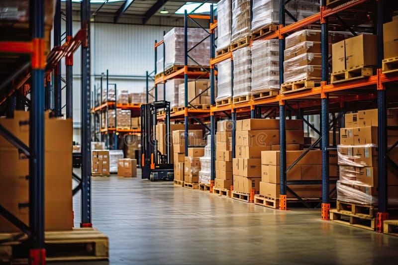 Retail Warehouse Full of Shelves with Goods Stock Image - Image of ...