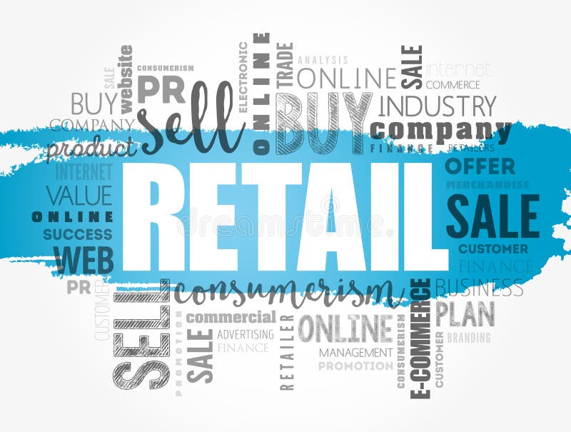 Retail Word Cloud Collage, Business Concept Stock Illustration ...