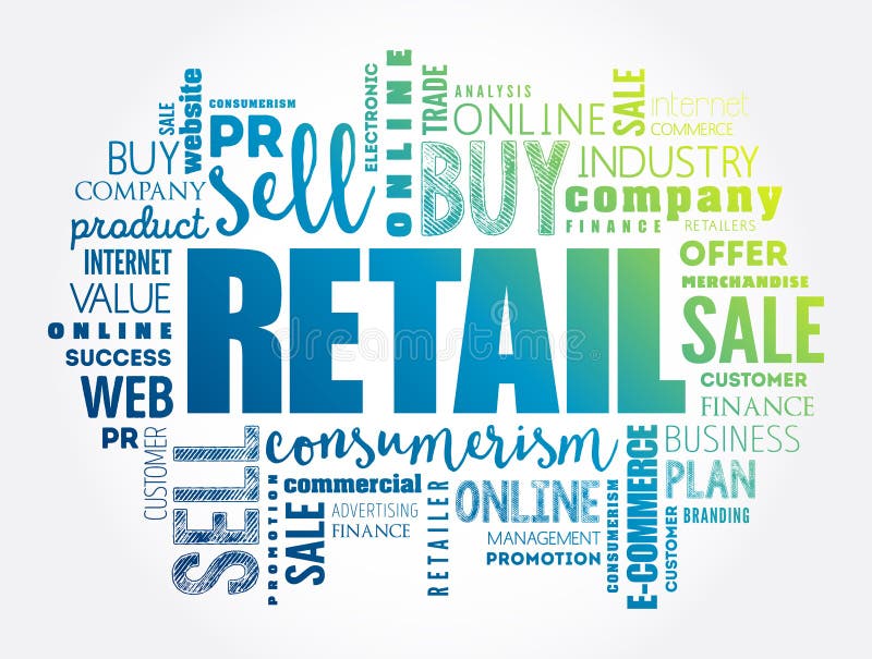 Retail Word Cloud Collage, Business Concept Background Stock ...