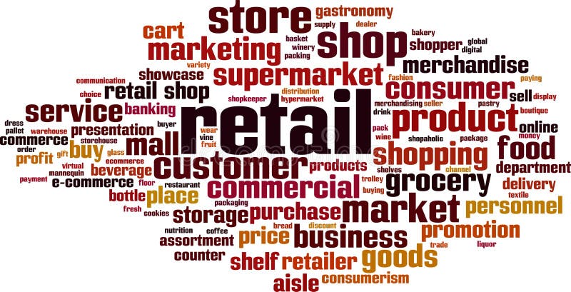 Retail word cloud stock vector. Illustration of commercial - 281640026