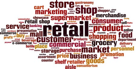Retail word cloud stock vector. Illustration of commercial - 281640026