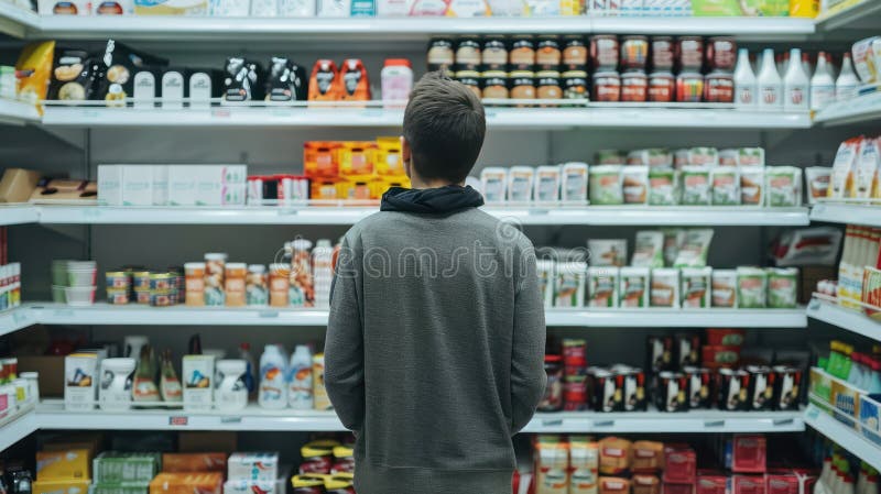 A Retail Worker Restocking Shelves Stock Illustration - Illustration of ...