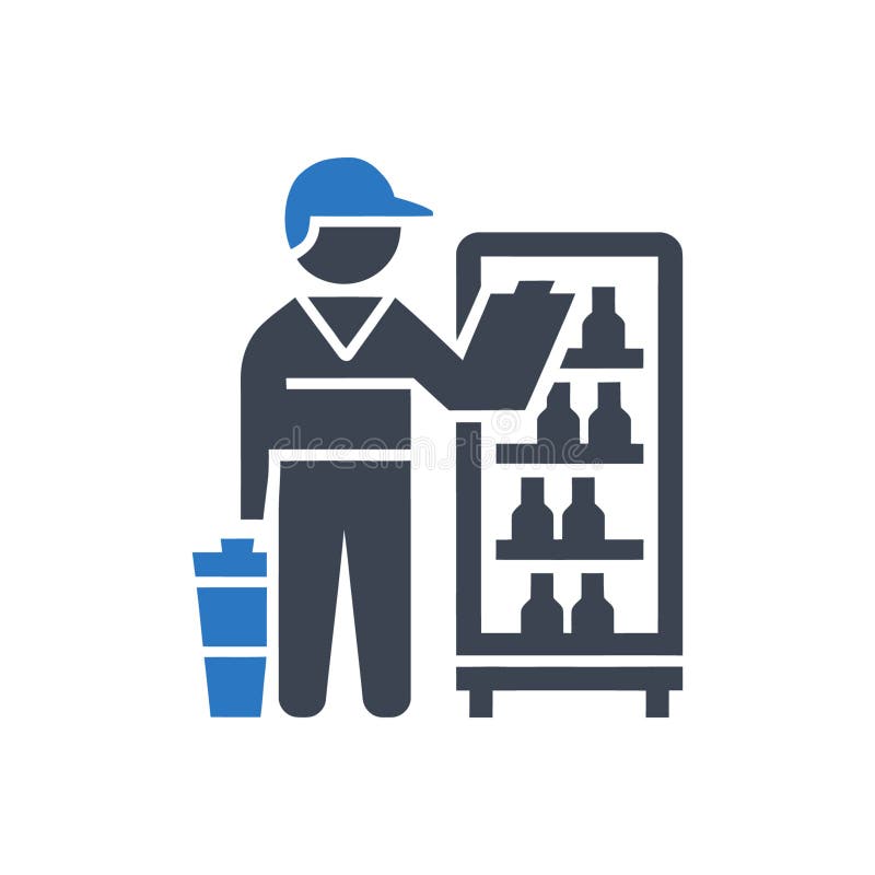 Retail Worker Stocking Icon Stock Vector - Illustration of shelves ...