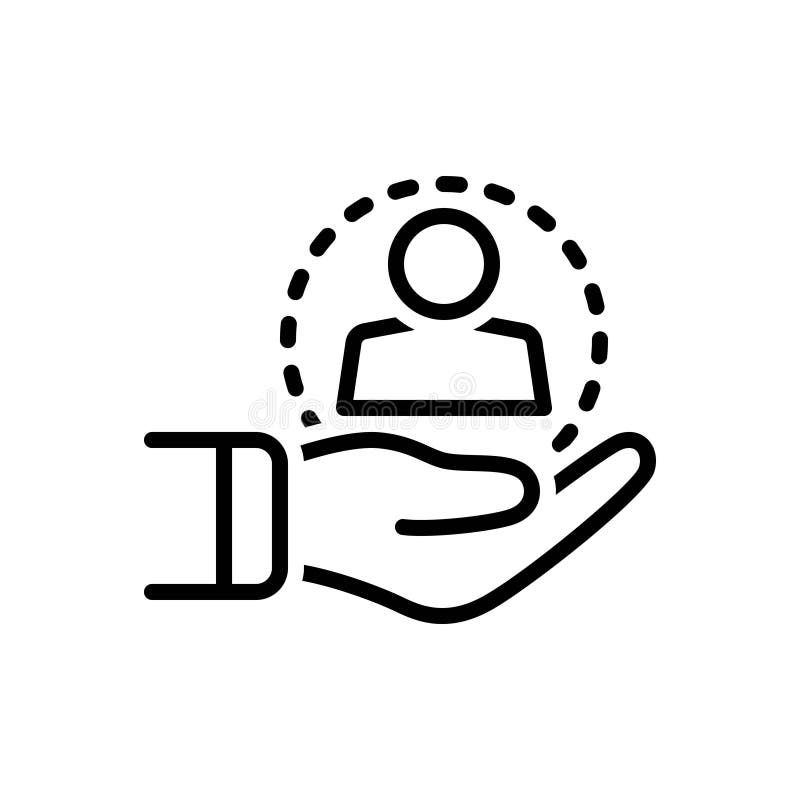 Black Line Icon for Retain, Keep and Hold Stock Illustration ...