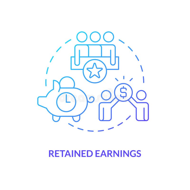 Retained Earnings Blue Gradient Concept Icon Stock Vector ...