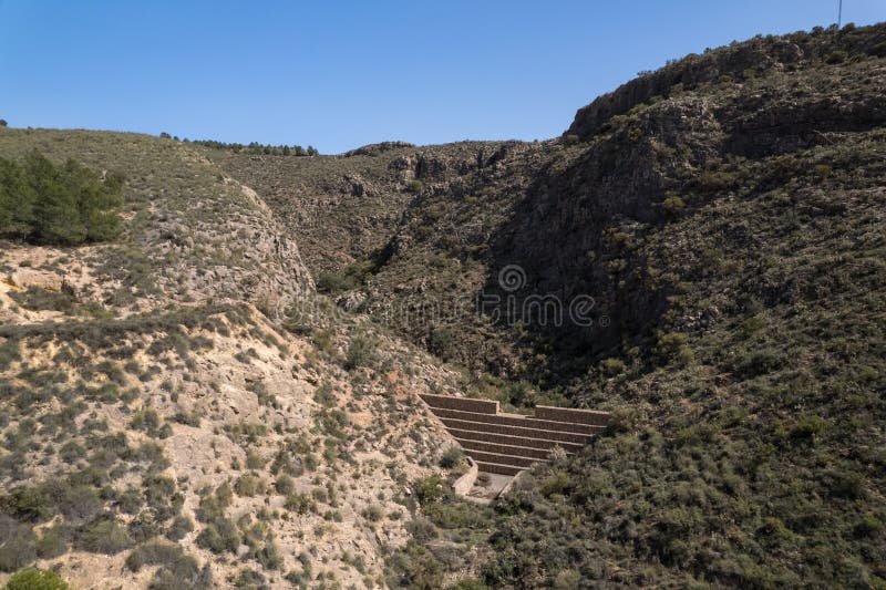 Retaining Dam Built in Stone Stock Photo - Image of nature, vegetation ...