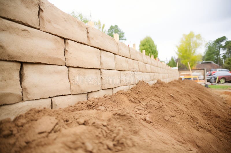 Retaining Wall Built As an Effort for Soil Conservation Stock Image ...