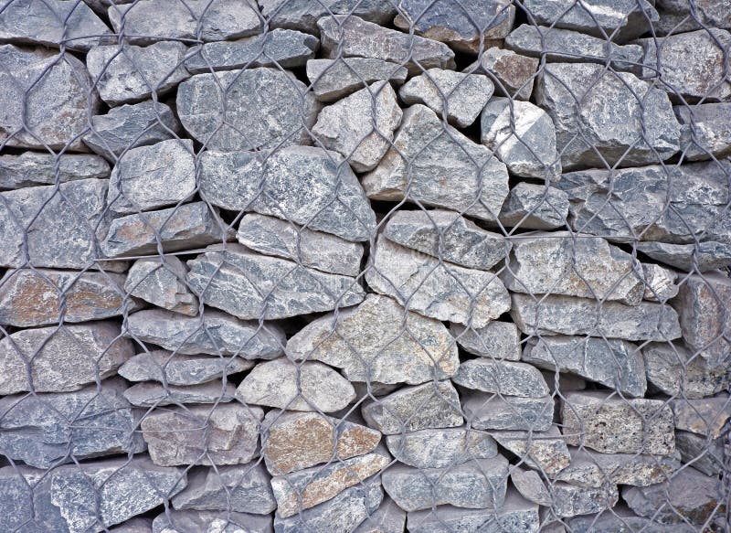 Retaining Wall Gabion Baskets Stock Image - Image of background, grey ...