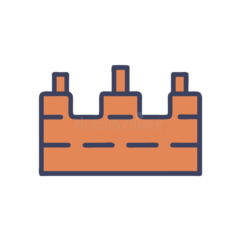 Retaining Wall Icon for Construction Designs Stock Illustration ...