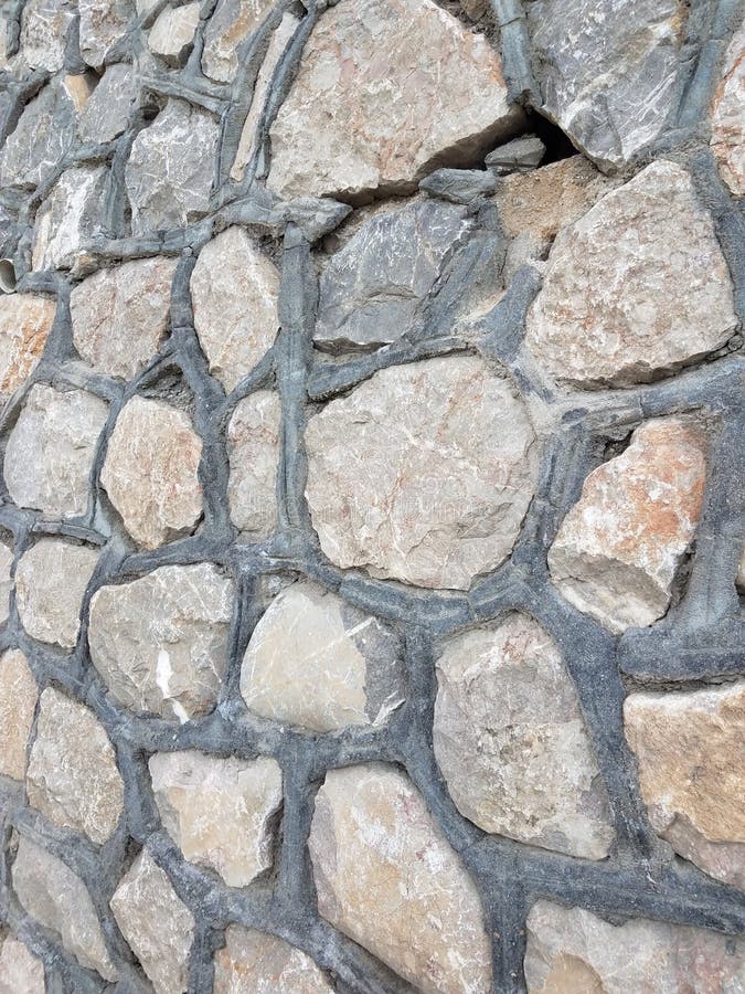 A Retaining Wall with Large Stones Stock Image - Image of stones, view ...