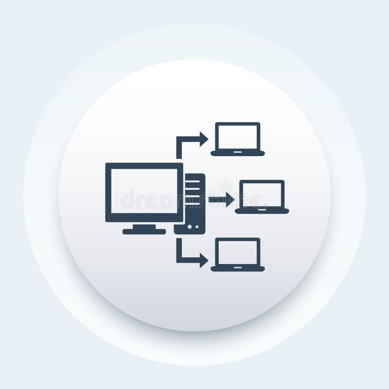 Rete Di Computer, Icona Del Database Server Illustrazione Vettoriale ...