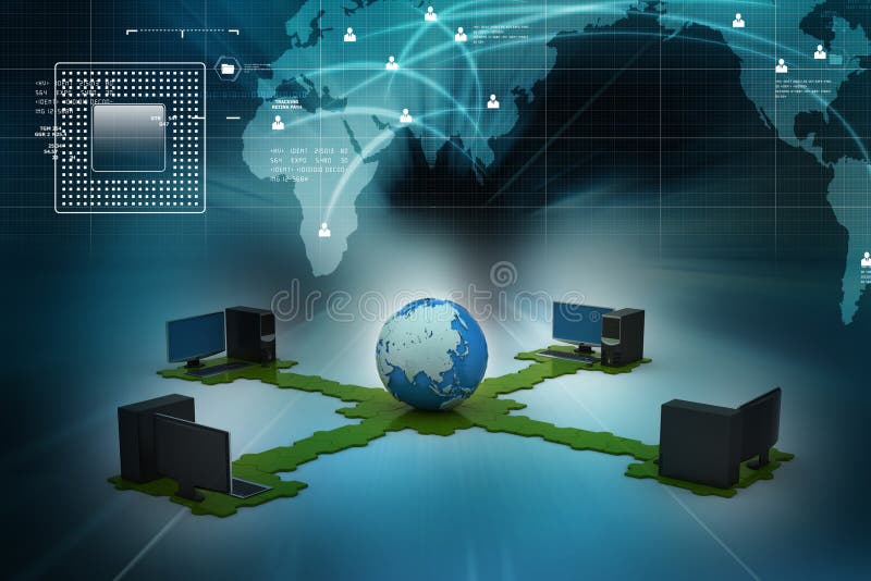 Rete globale del computer illustrazione di stock. Illustrazione di ...