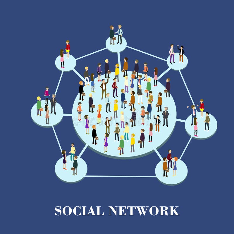 Infographic Isometrico Di Concetto 3d Della Rete Sociale Illustrazione ...