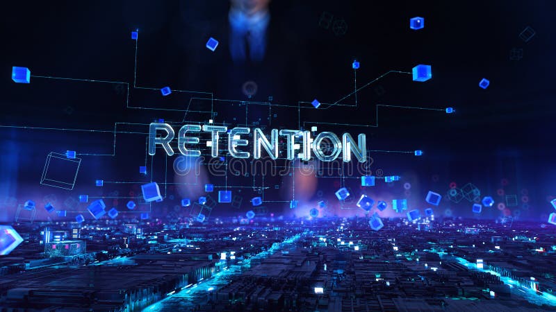 Retention - Businessman Working with Virtual Reality at Office. Stock ...