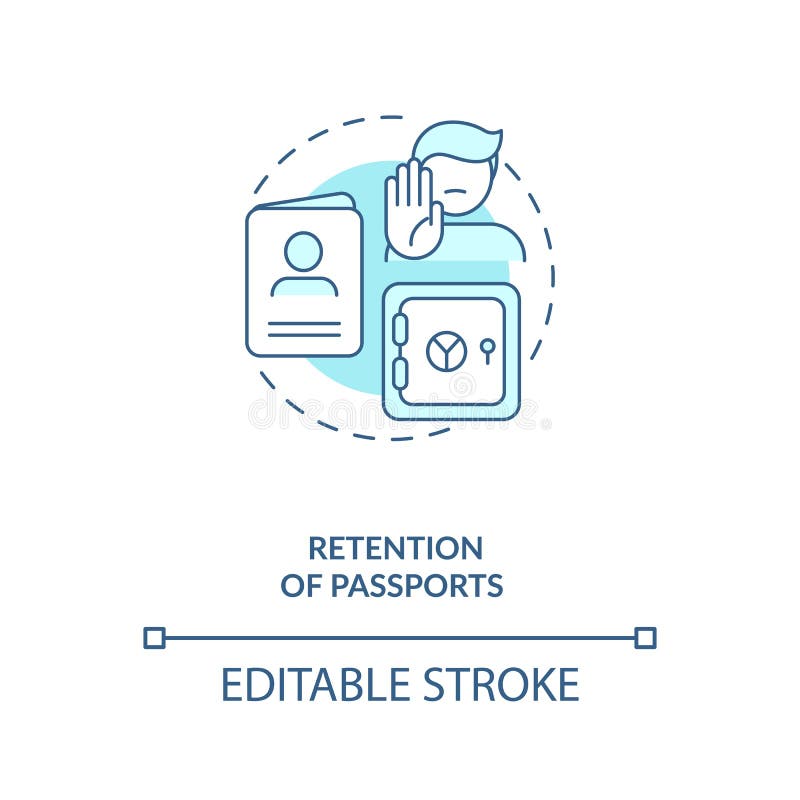 Retention of Passports Blue Concept Icon Stock Vector - Illustration of ...