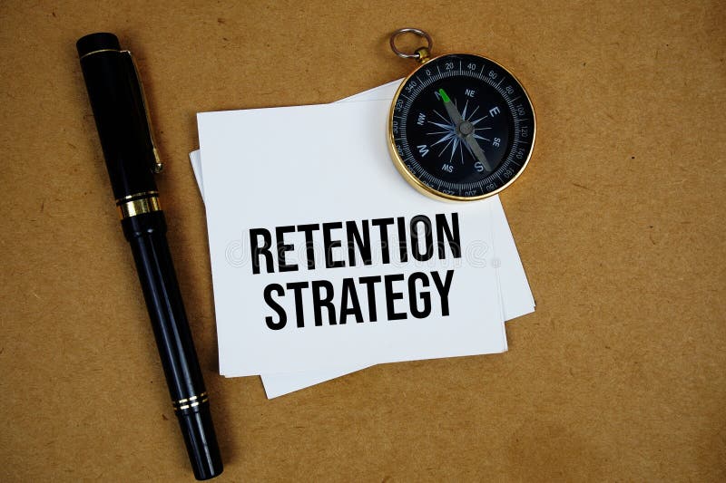 Retention Strategy Text on Sticky Note with Compass on Paper Craft ...