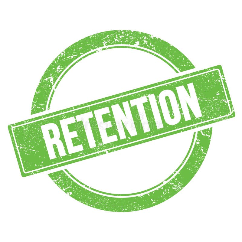 RETENTION Text on Green Grungy Round Stamp Stock Illustration ...