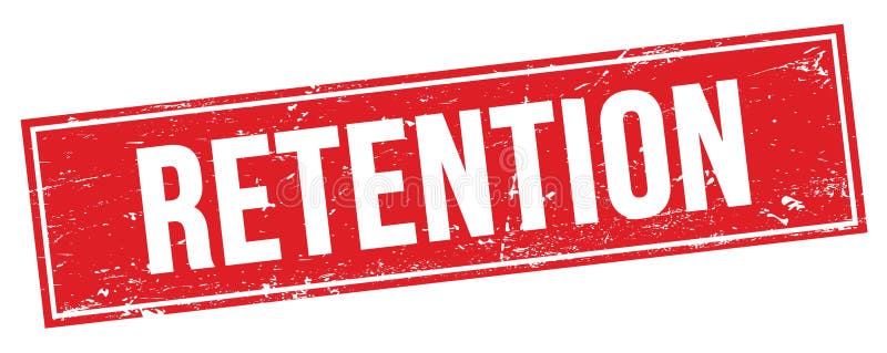 RETENTION Text on Red Grungy Rectangle Stamp Stock Illustration ...