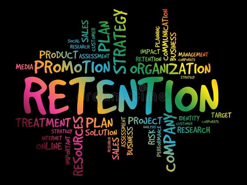 RETENTION Word Cloud Collage Stock Illustration - Illustration of ...