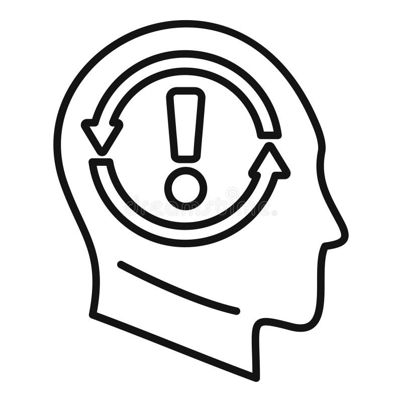 Rethink Brain Mind Icon Outline Vector. Idea Plan Problem Stock Vector ...