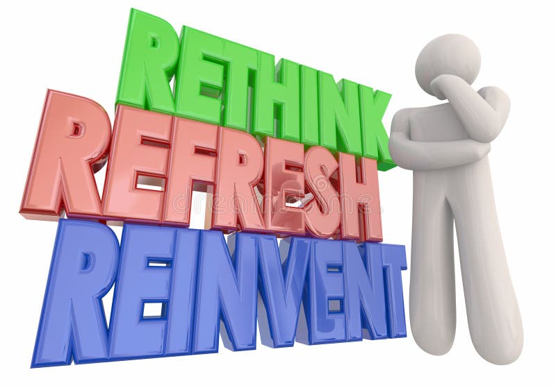 Rethink Refresh Reinvent Thinker Words Stock Illustration ...