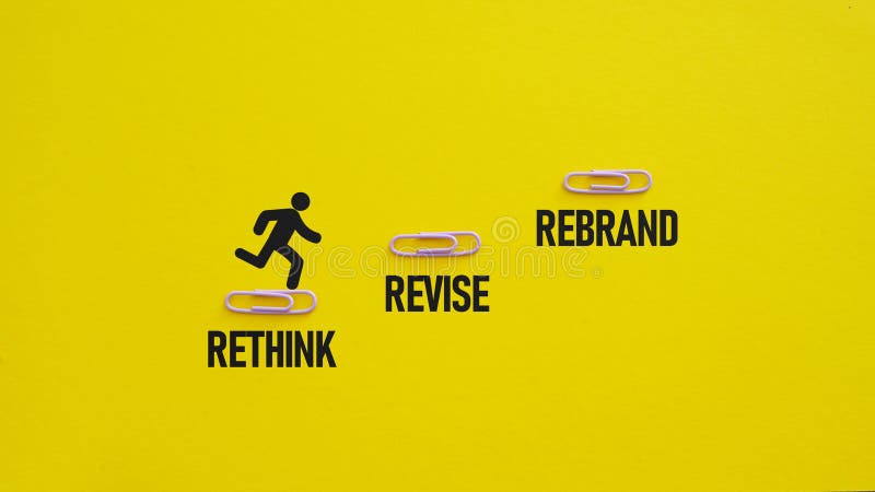 Rethink, Revise, Rebrand is Shown Using the Text. Branding Process ...
