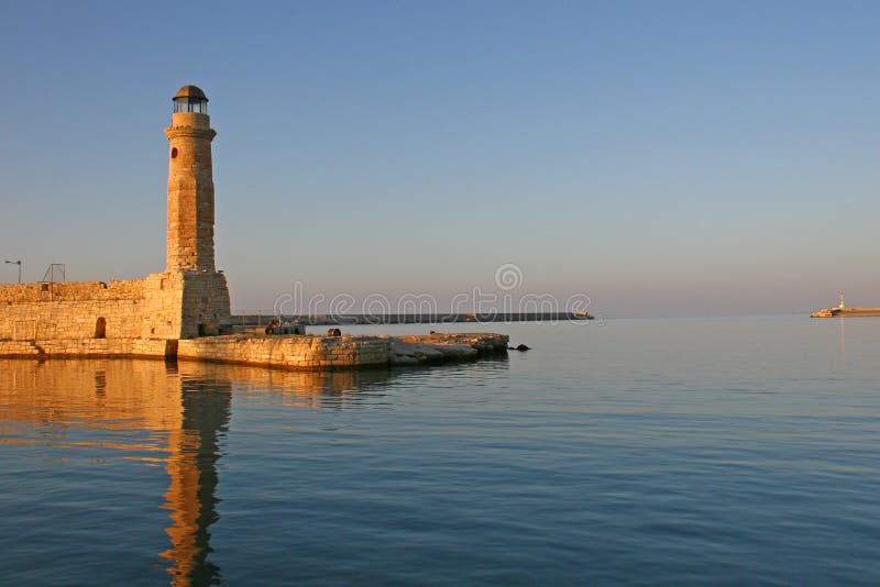 Rethymno lighthouse stock image. Image of greek, landmark - 164210063