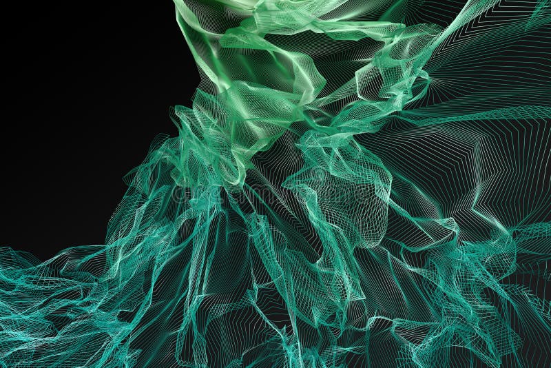 Reticulated Line. Futuristic Image. Different Dimensional Space ...