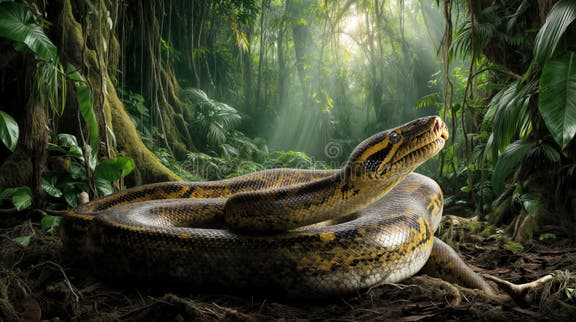 A Reticulated Python Python Reticulatus Stock Illustration ...