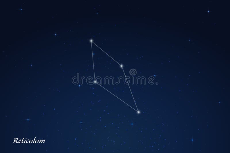 Reticulum Constellation with Star Names in Night Sky Stock Vector ...