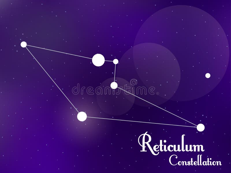 Reticulum Constellation. Bright Yellow Stars in the Night Sky. a ...