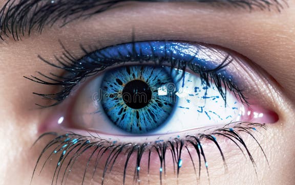 Retina Scanner Presented Using Blue Eyes. Stock Illustration ...
