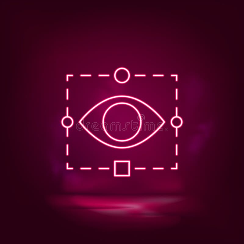 Retina, Tech, Eye Neon Icon - Vector. Artificial Intelligence. Stock ...
