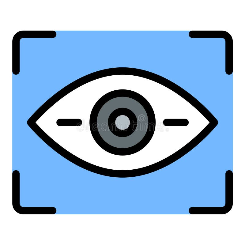 Retinal Scanner Icon Flat Line Style Illustration Representing ...