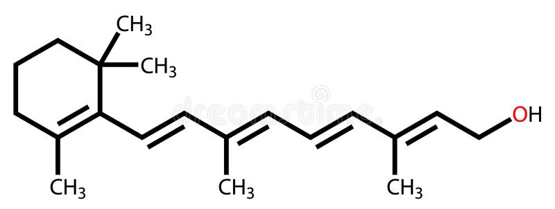 Structural Formula Of Retinol Stock Illustration - Illustration of ...