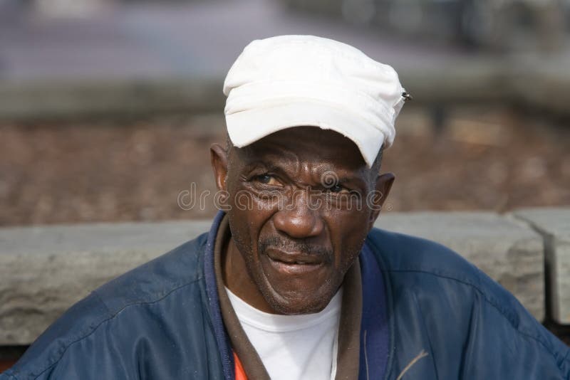 Seniors People Portrait Happy Old Black Man with Hat Stock Photo ...