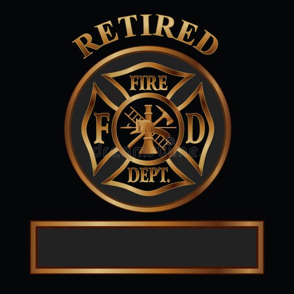 Retired Firefighter Cross Gold with Name Space Stock Vector ...