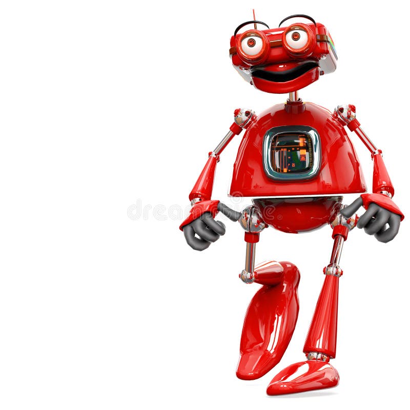 Retired Old Robot in a White Bacground Stock Illustration ...