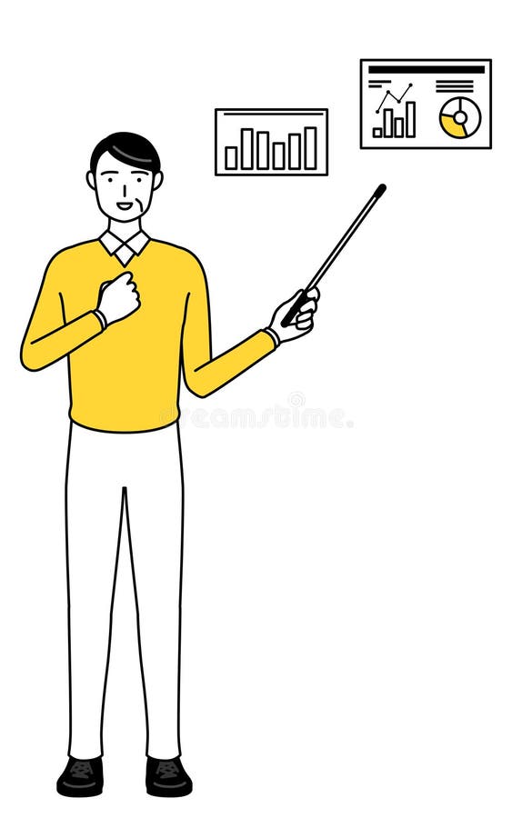 Retired Seniors, Middle-aged Man, Analyzing a Performance Graph Stock ...