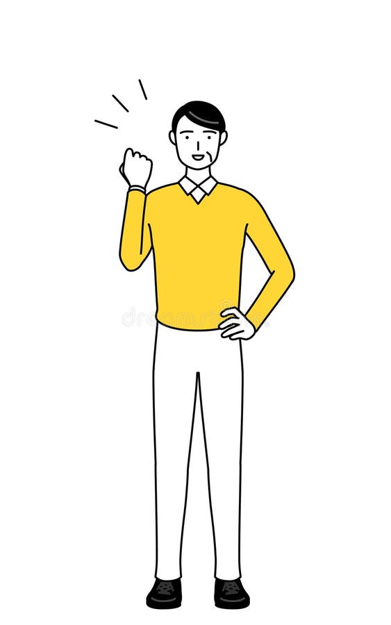 Retired Seniors, Middle-aged Man, Posing with Guts Stock Vector ...