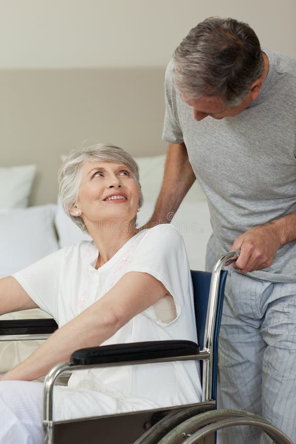 Retired Woman in Her Wheelchair Stock Image - Image of adult ...