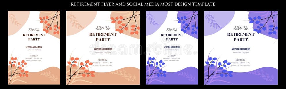 Retirement Lunch Party Invitation Flyer Design.Happy Retirement Party ...