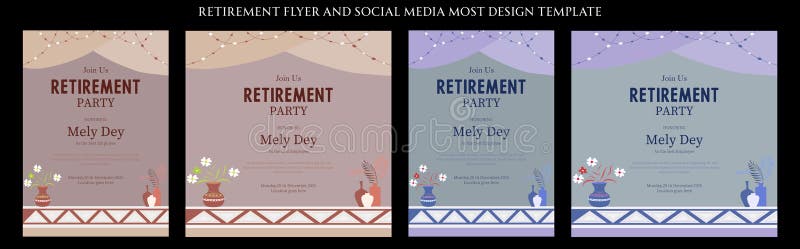 Retirement Lunch Party Invitation Flyer Design.Happy Retirement Party ...