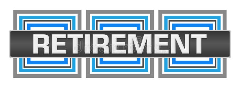Retirement Blue Grey Border Squares Horizontal Stock Illustration ...