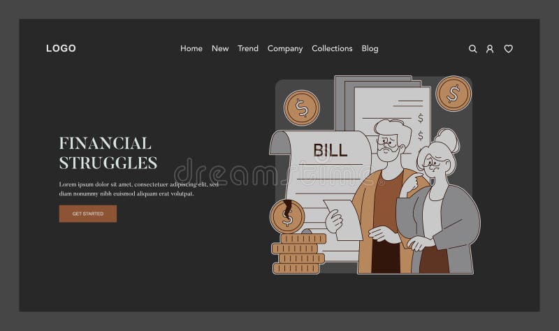 Retirement Challenges. Flat Vector Illustration Stock Vector ...