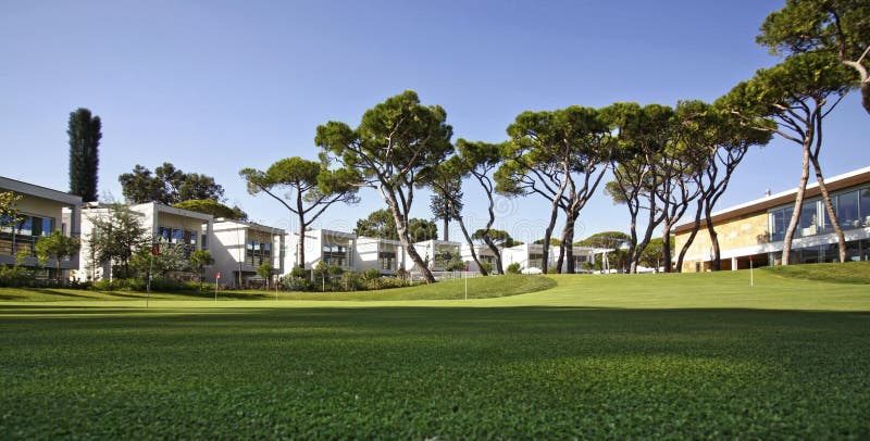 Retirement Community Condos on a Resort Golf Course Stock Image - Image ...