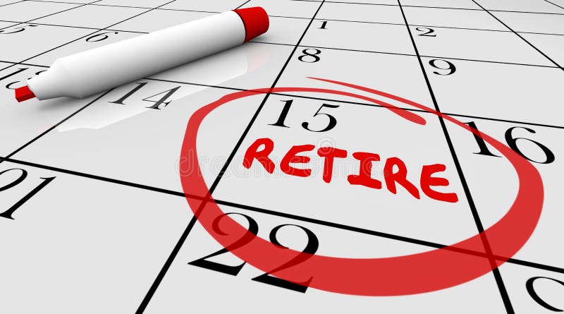 Retirement Day Date Circled Calendar Countdown Stop Working Stock ...